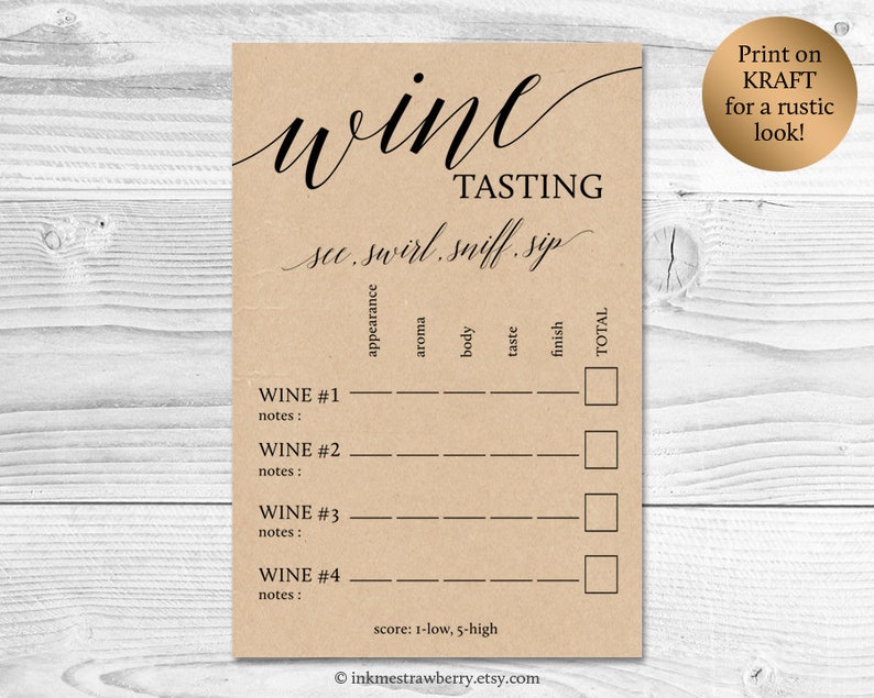 Wine Tasting Sign Wine Tasting Cards Wine Tasting Party | Etsy