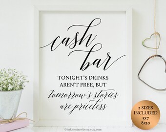 Cash bar sign | Etsy