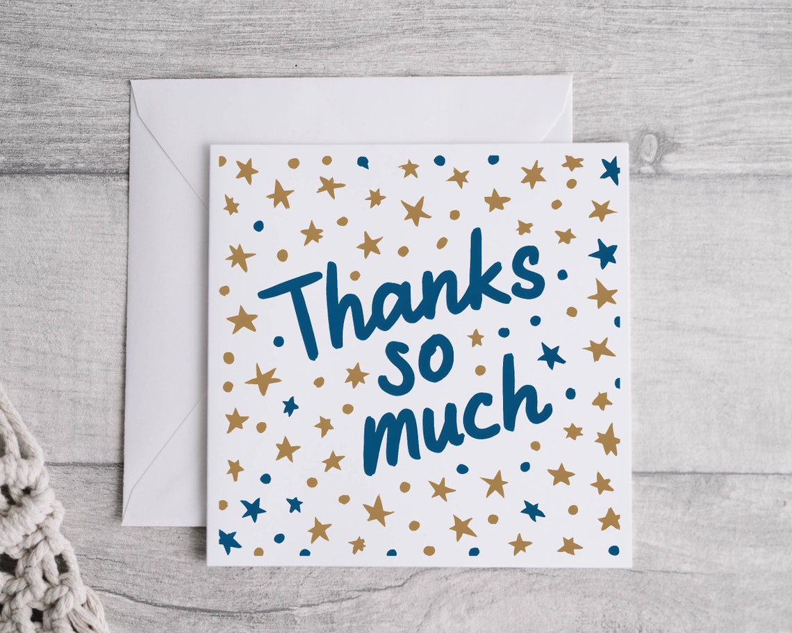 Thanks so Much Card, Thank You Card, Gratitude Card, Appreciation Card ...