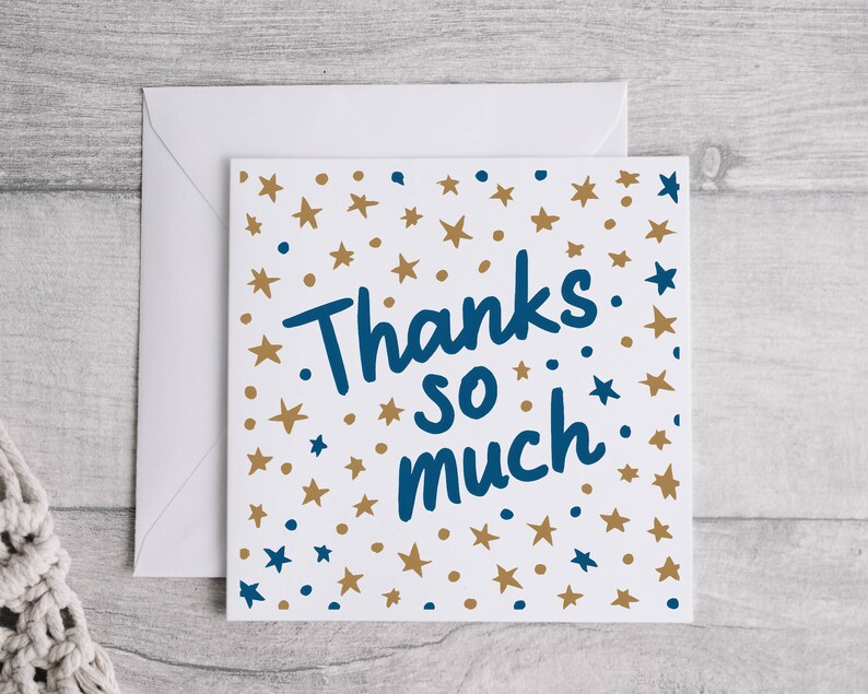 Thanks so Much Card, Thank You Card, Gratitude Card, Appreciation Card ...