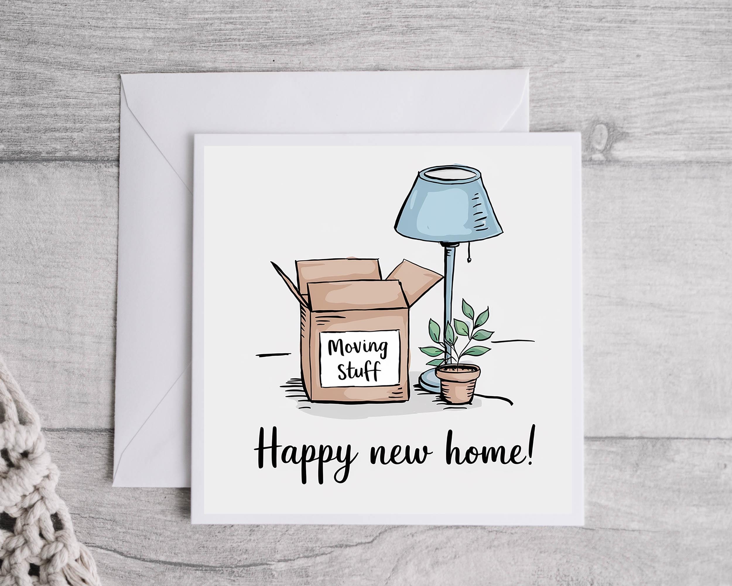 Happy New Home Card, Moving Day Greeting Card, Housewarming ...