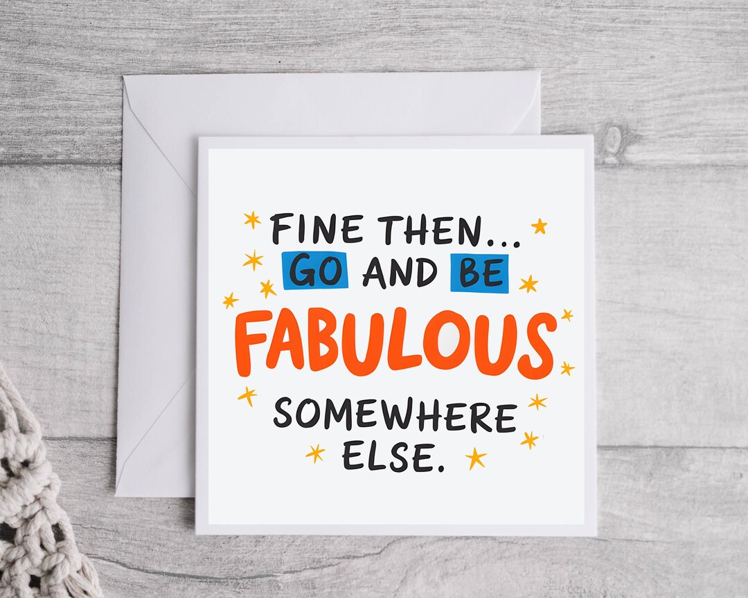 Fabulous Farewell Card, New Job Goodbye Card, Humorous Farewell ...