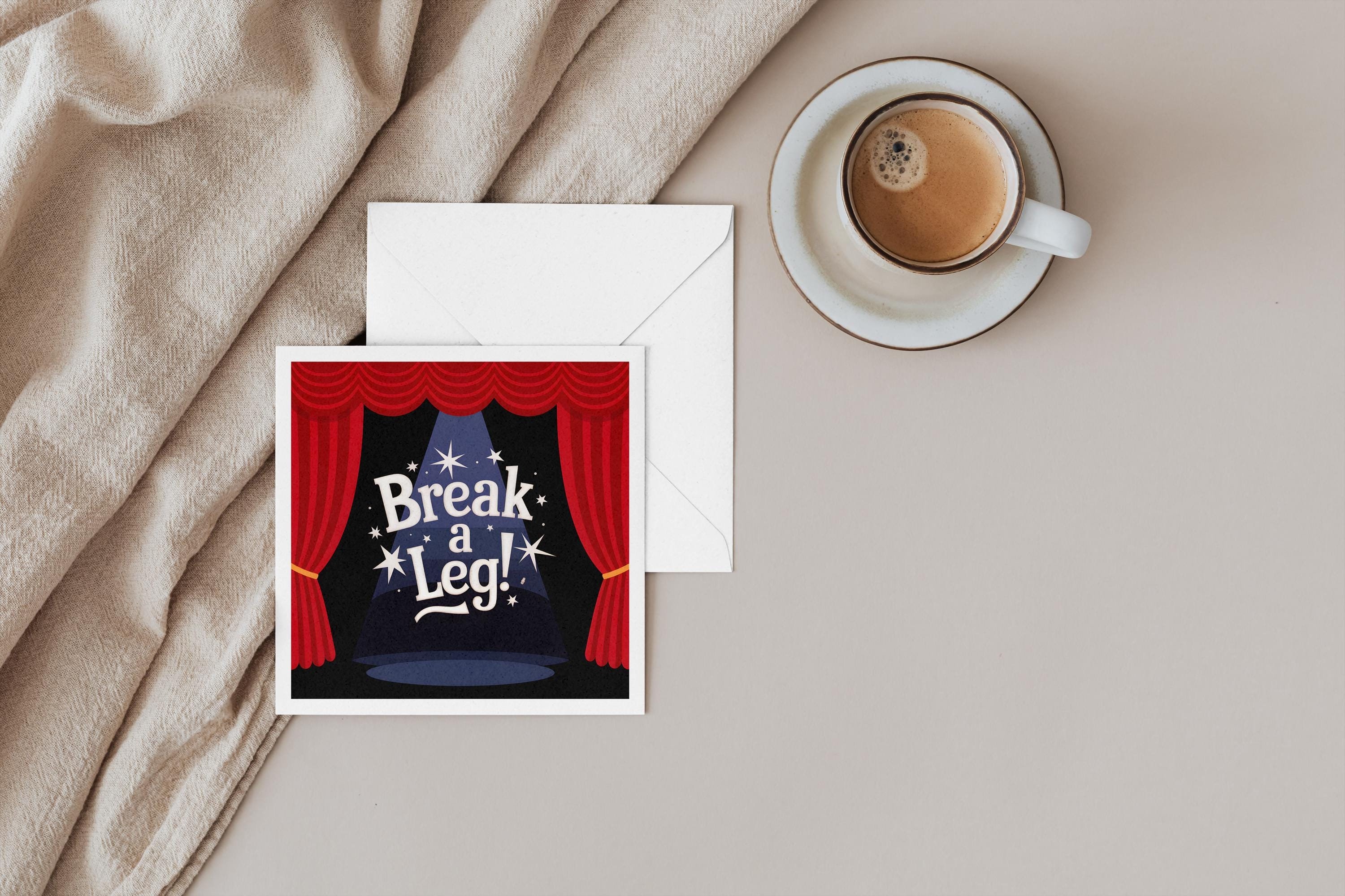 Break A Leg Actor Card, Opening Night Card, Theatre Card, Funny Theatre ...