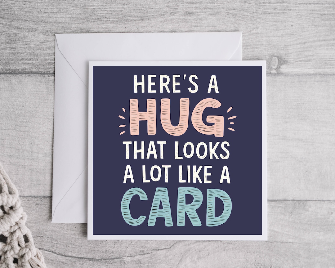 Hug Card, Comfort Card, Hug in a Card, Heartfelt Card, Support Card ...