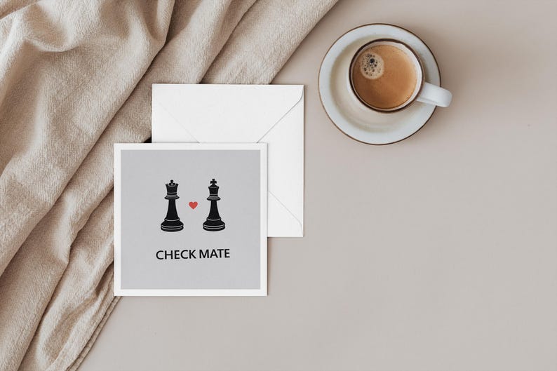 Checkmate Love Card, Romantic Card, Cute Love Card, Thoughtful Gift ...
