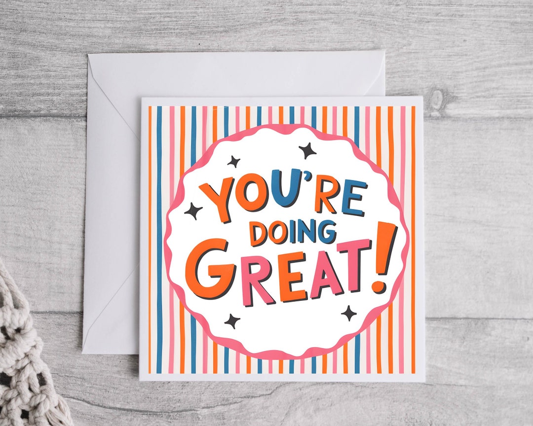 You're Doing Great Card, Encouragement Greeting Card, Positivity Card ...