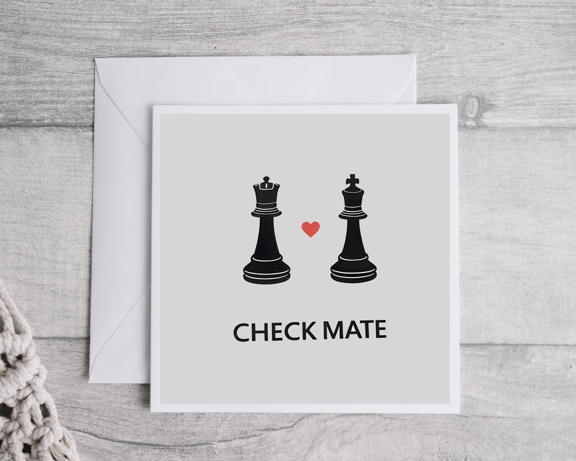 Checkmate Love Card, Romantic Card, Cute Love Card, Thoughtful Gift ...