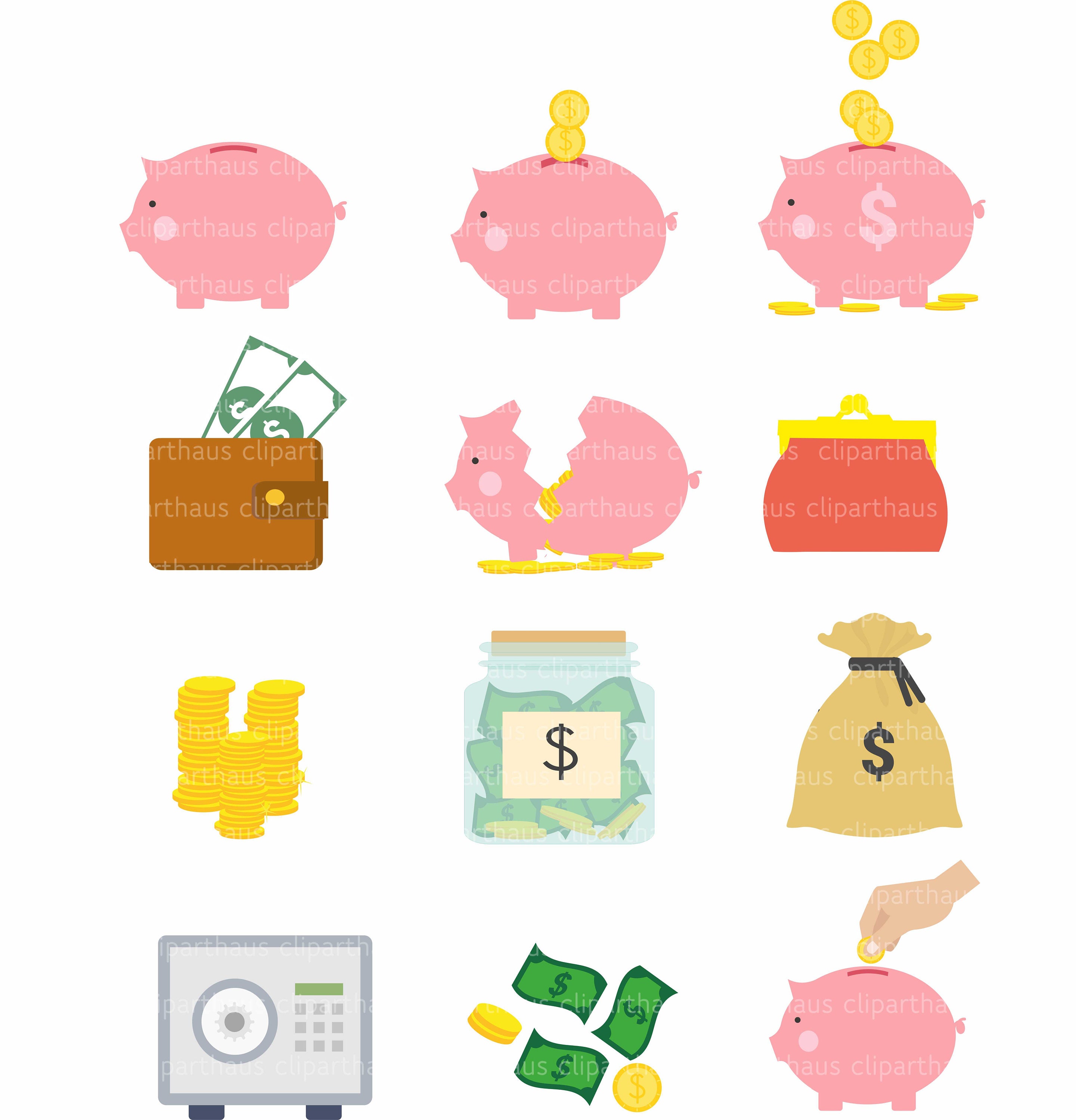 Savings Clipart SVG Clipart Savings Vector Savings Piggy - Etsy Denmark