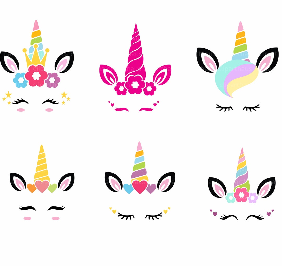 Unicorn Face SVG, Unicorn Face Clipart, Unicorn Head Svg, Unicorn Clip ...