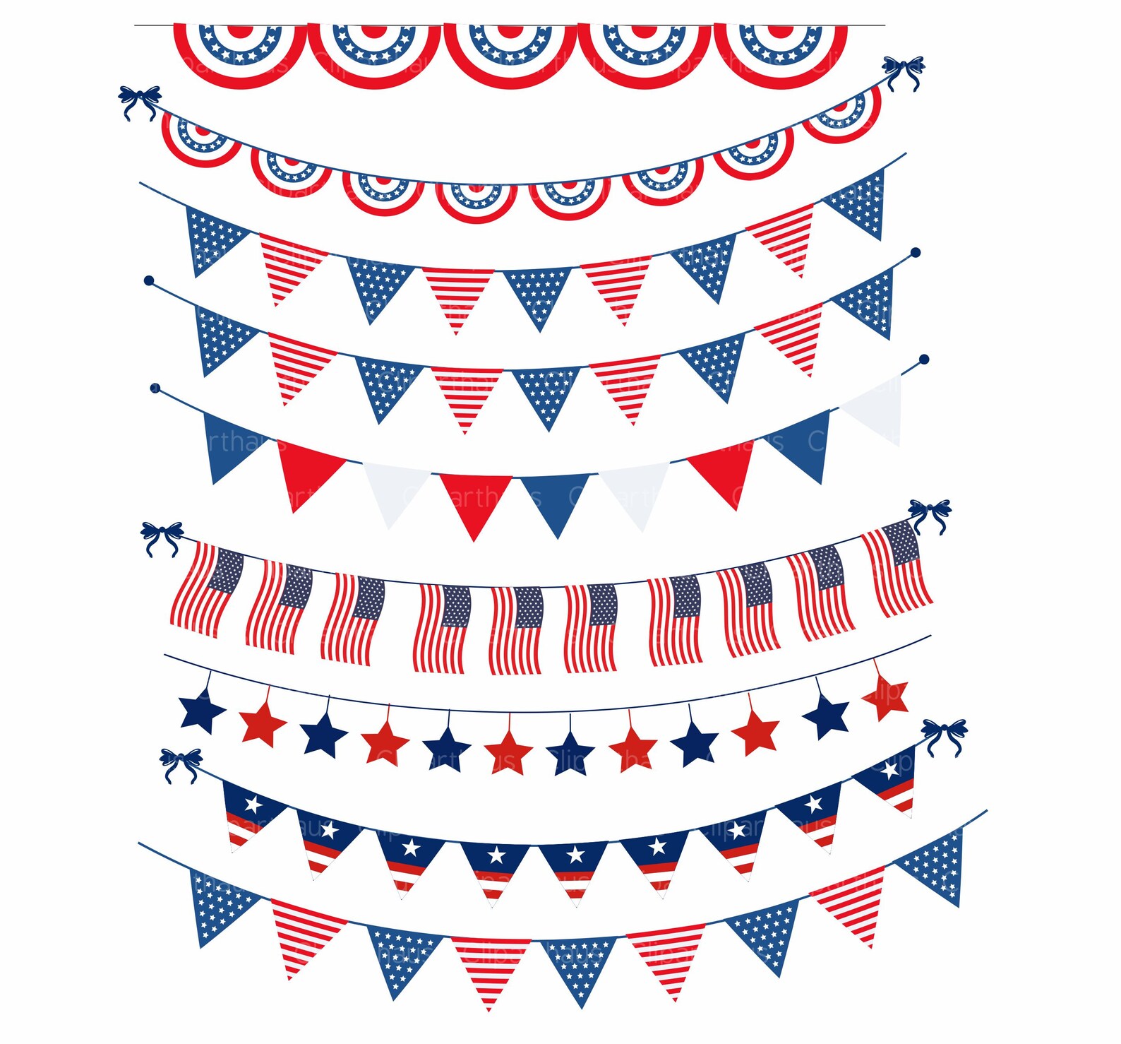 USA Bunting Clipart, Fourth of July Svg, USA SVG, 4th of July, Fourth ...