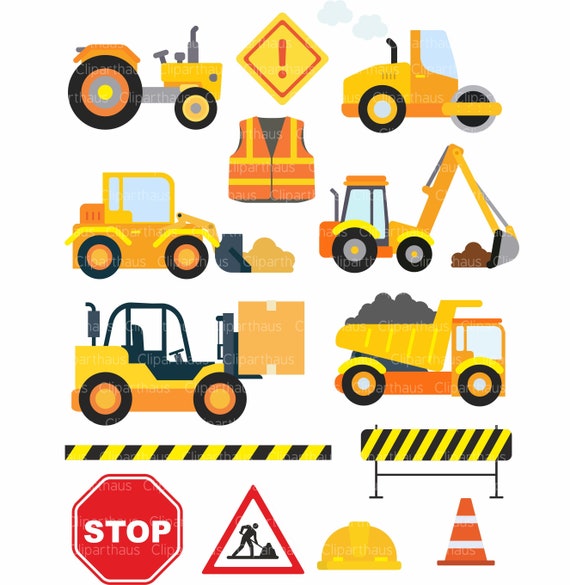 Clipart Construction Construction Clip art Construction | Etsy