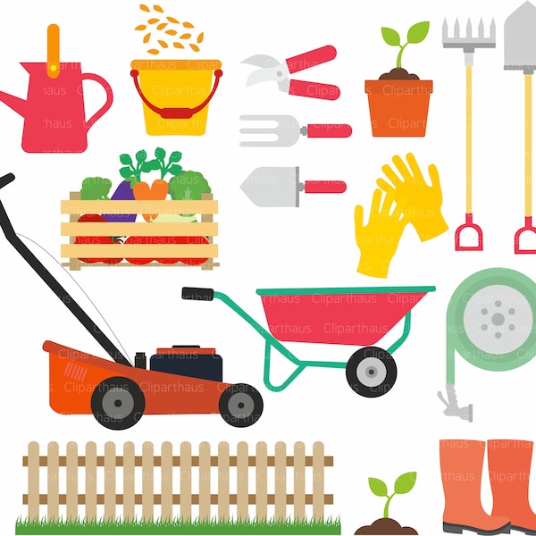 Gardening Clipart - Etsy