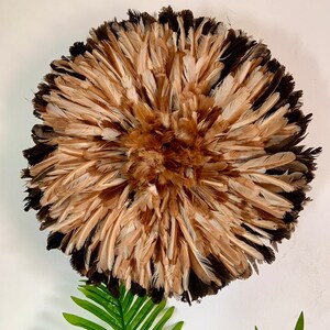 Juju Hat Tan Feather Wall Decor | Beige Farmhouse Wall Hanging Art ...