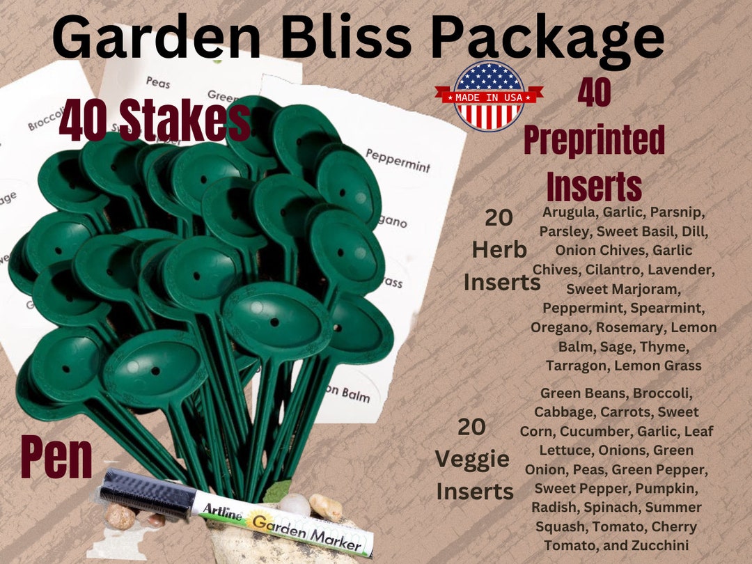Garden Plant Marker Set: 40 Herb & Vegetable Labels With Pen - Etsy