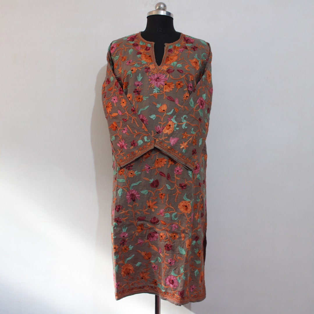 Buy Kashmiri Pheran Aari Embroidered Pheran Women Tunicsindian Online ...