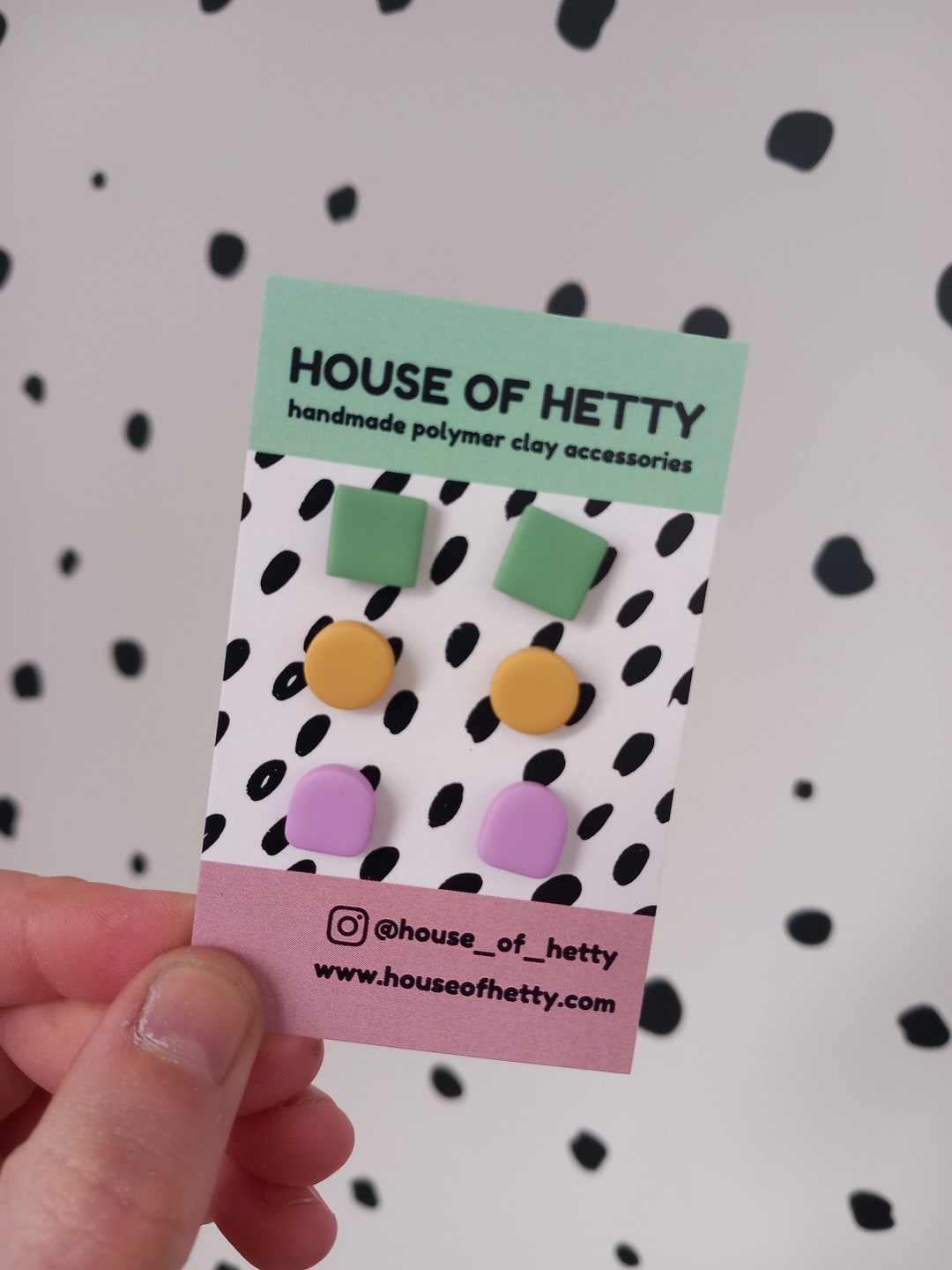 Pastel Stud Set 1cm Studs Polymer Clay Studs Clay Earrings Block Colour ...