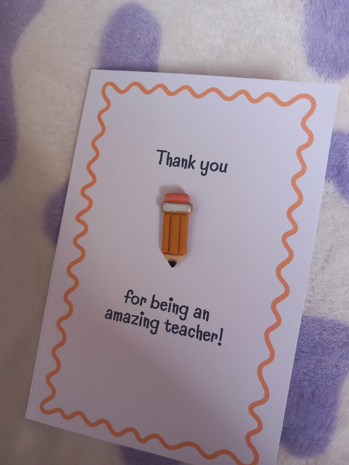 Handmade Polymer Clay Pencil Pin – Teacher Thank You Card - Etsy