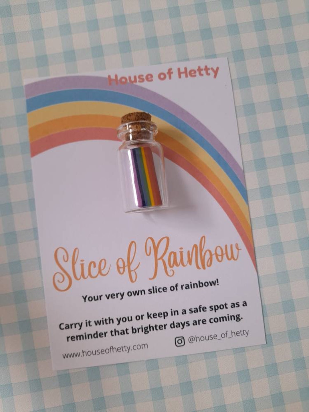 Rainbow Slice Jar: Polymer Clay Worry Crystal - Hope Gift - Etsy