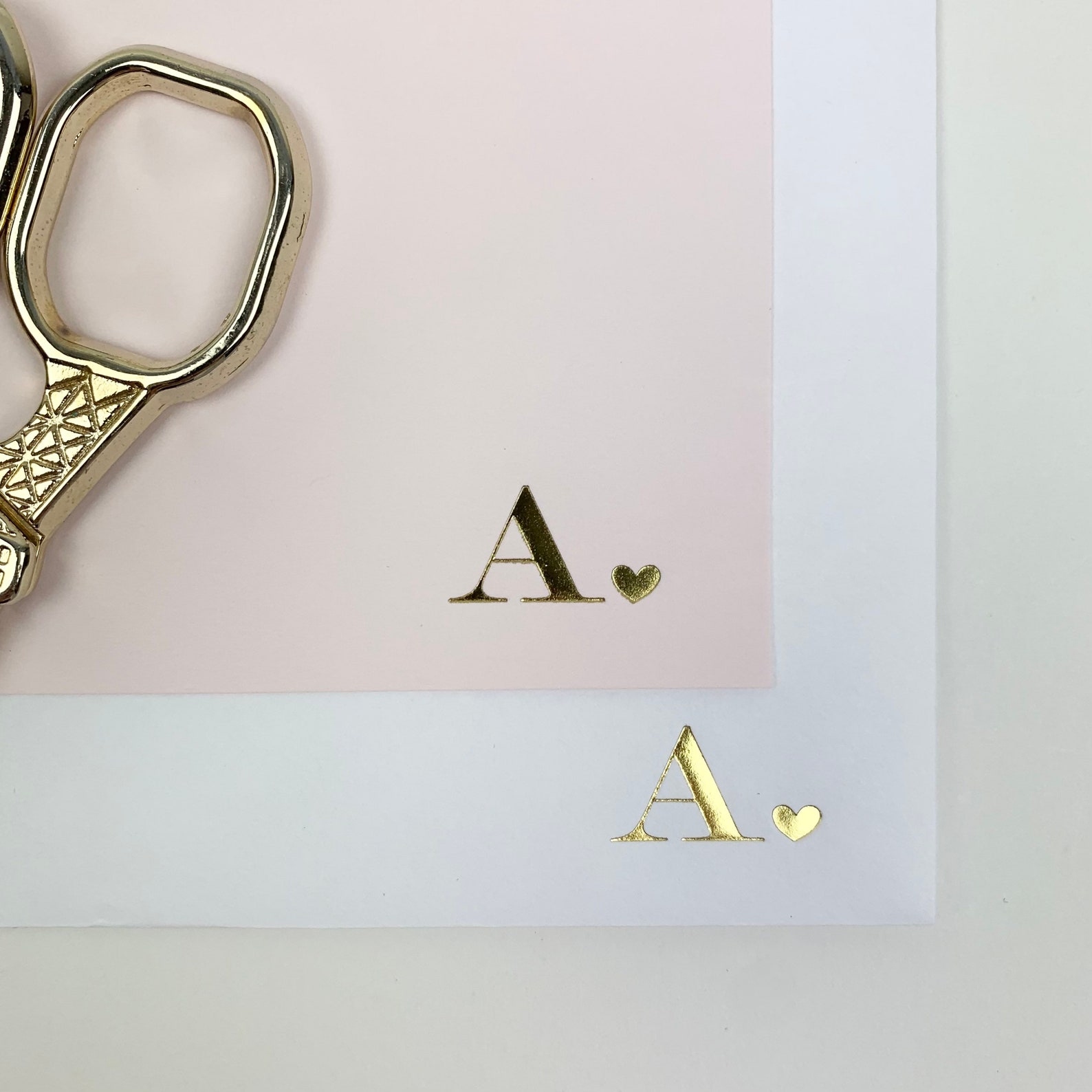 Initial Embossed Gold Hot Foil Notecards & Envelopes Luxury | Etsy