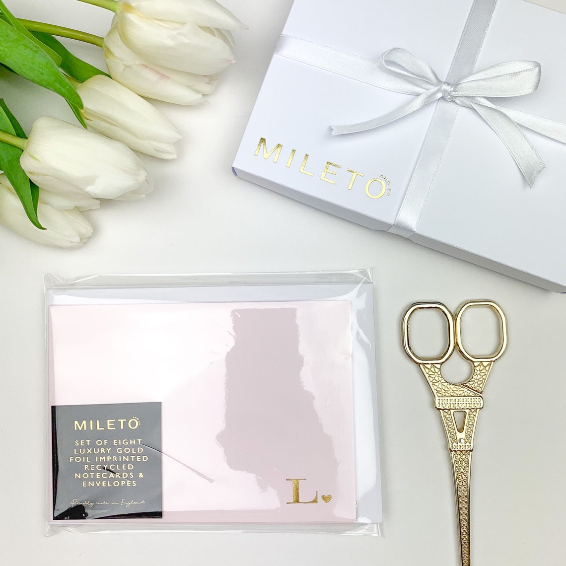 Initial Embossed Gold Hot Foil Notecards & Envelopes Luxury | Etsy