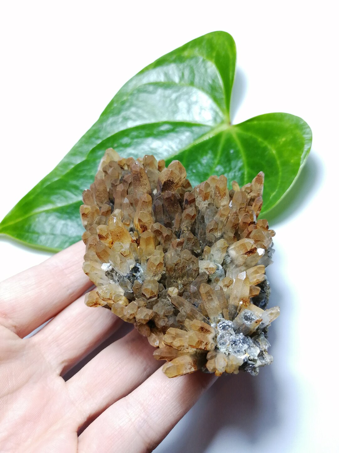 Quartz With Iron Oxide.iron Oxide Quartz Cluster.natural Raw Quartz. - Etsy