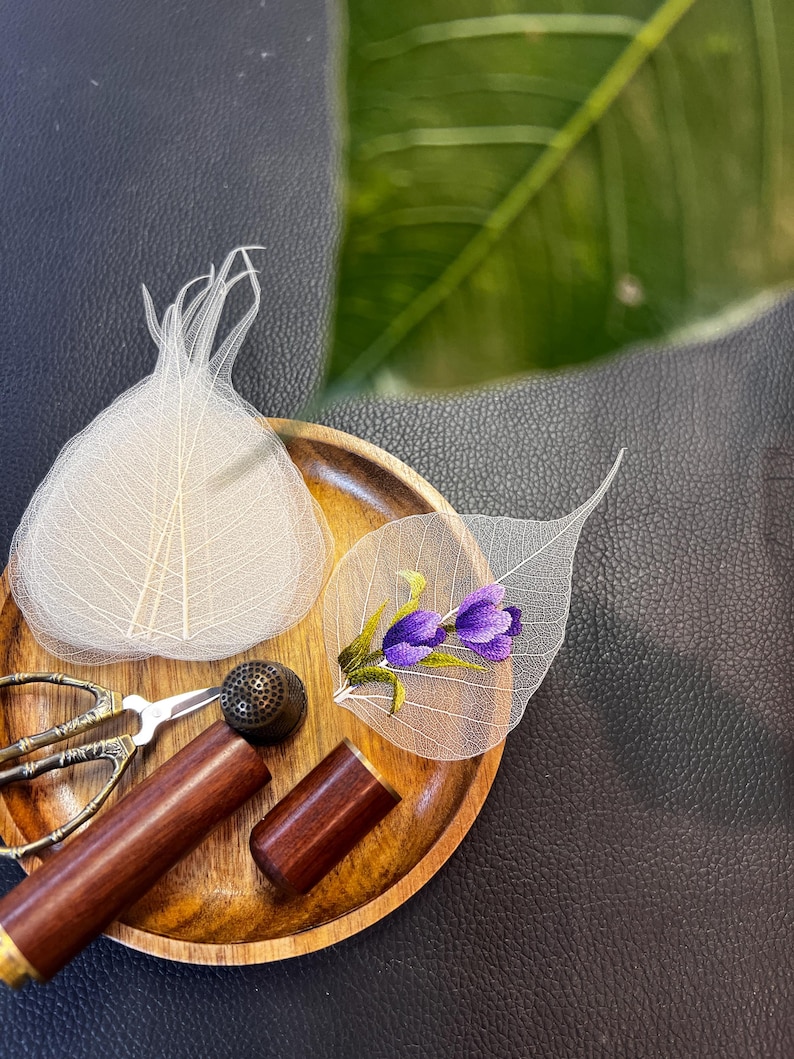 Handmade Embroidered Bird Phone Case With Leaf Design (free Clear Case ...