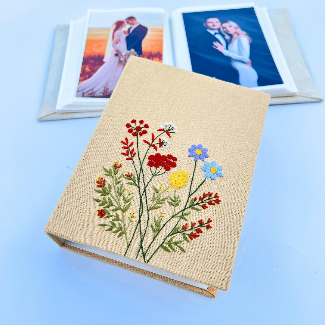 Personalized Hand Embroidered Keepsake Photo Album, Custom Embroidered ...