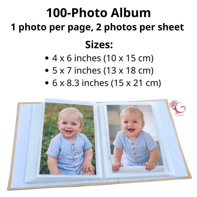 Hand Embroidered Baby Photo Album, Personalized Floral Memory Book ...