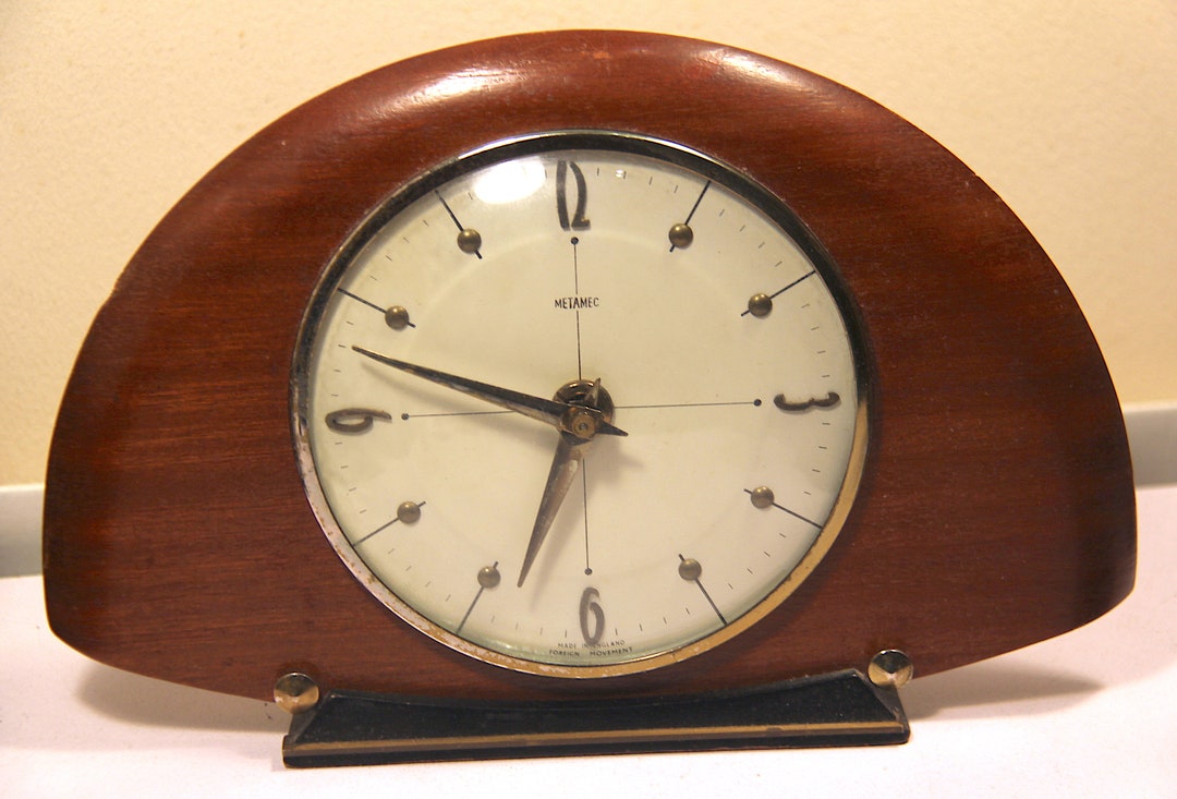 Vintage Wooden Cased Semi Circle Circular Desk Tabletop Clock - Etsy