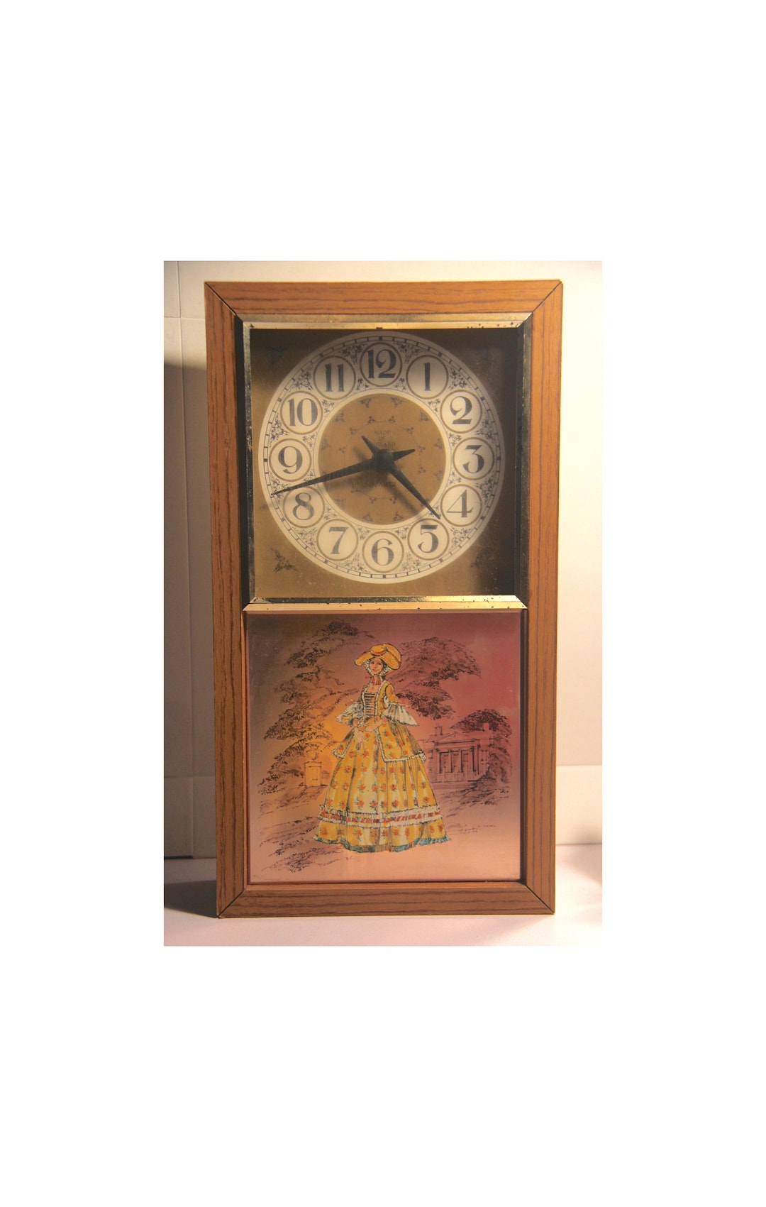 Vintage Freestanding Wall Clock Made in England With Victorian Lady ...