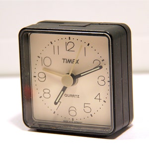Ultra Rare TIMEX Travel Small Square Quartz Alarm Clock Made in W ...