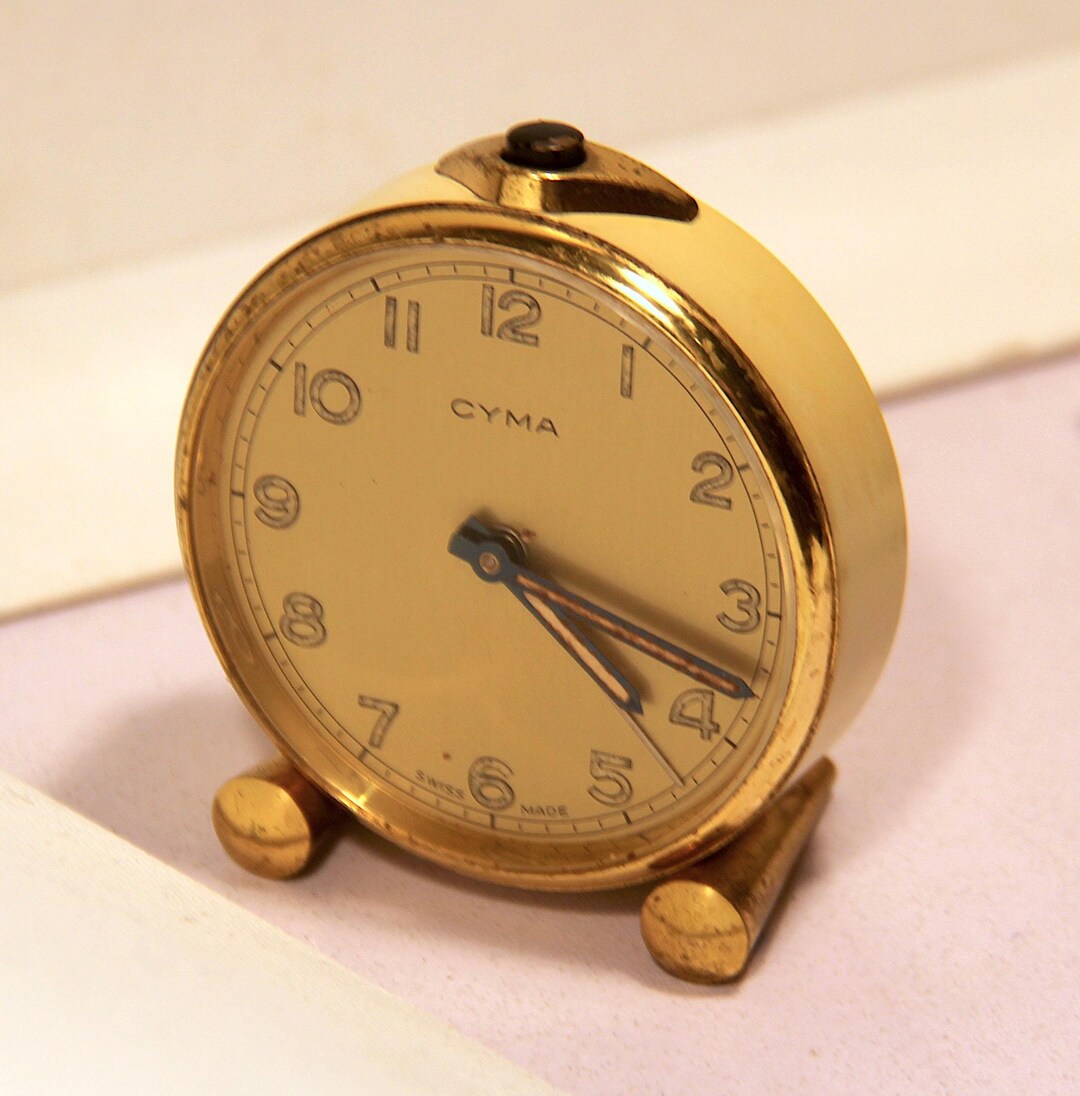 Vintage CYMA Alarm Clock: Swiss Made Art Deco Mechanical Wind Up - Etsy