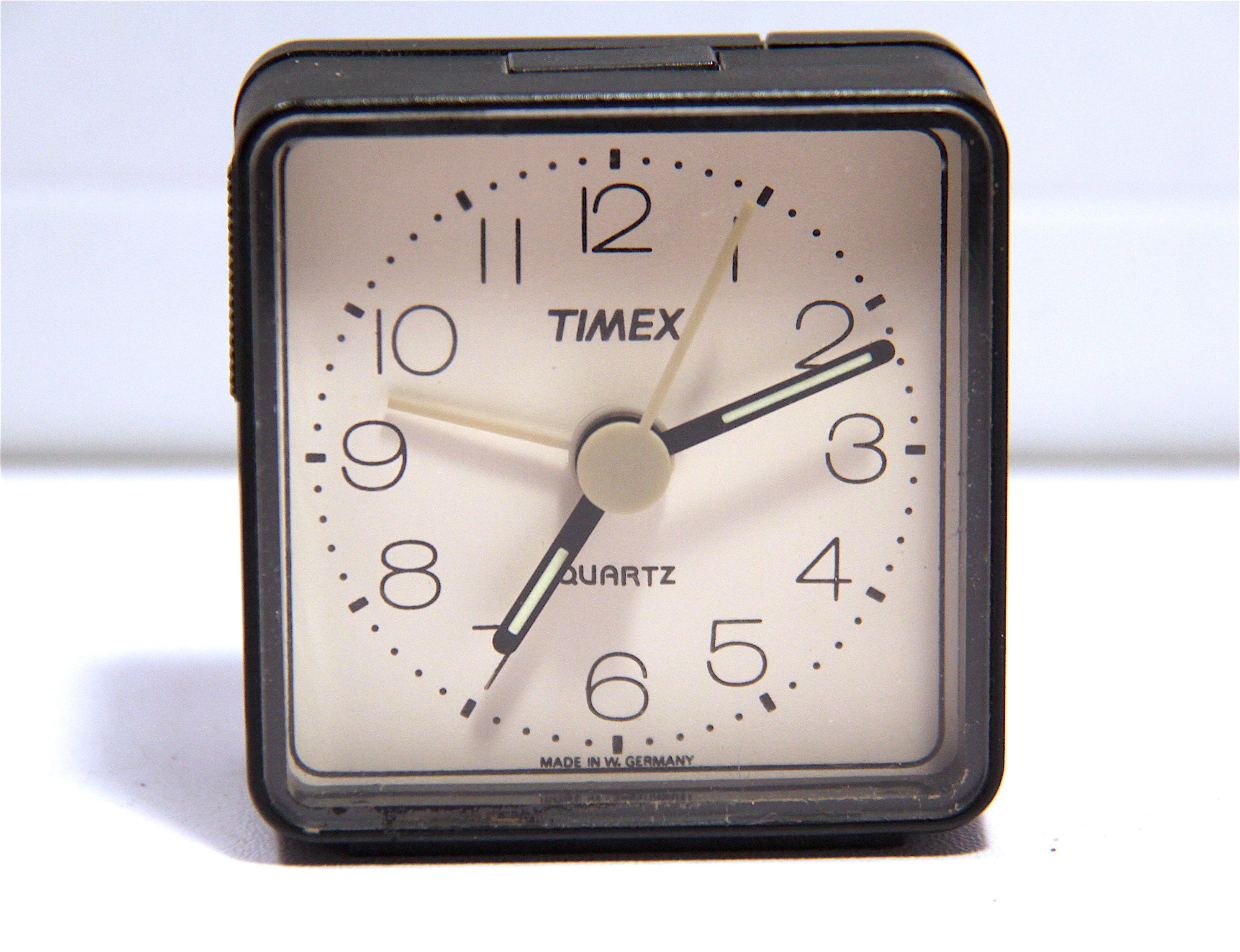 Ultra Rare TIMEX Travel Small Square Quartz Alarm Clock Made in W ...