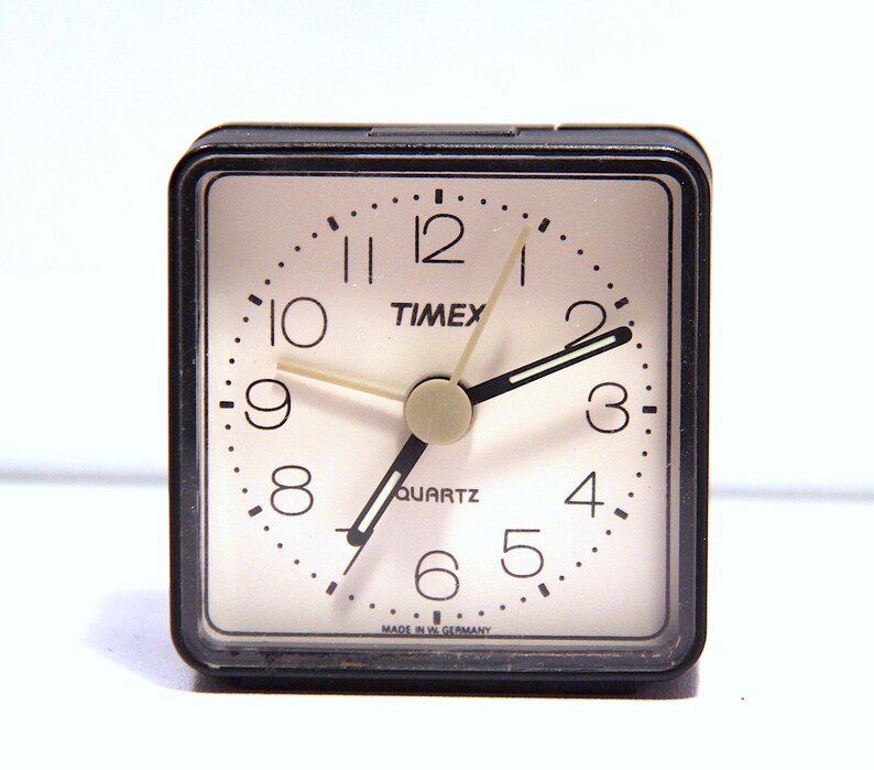 Ultra Rare TIMEX Travel Small Square Quartz Alarm Clock Made in W ...