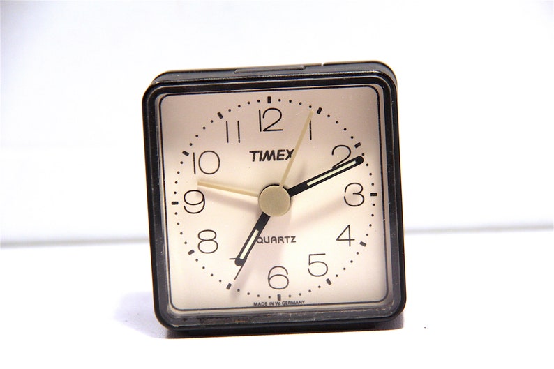 Ultra Rare TIMEX Travel Small Square Quartz Alarm Clock Made in W ...