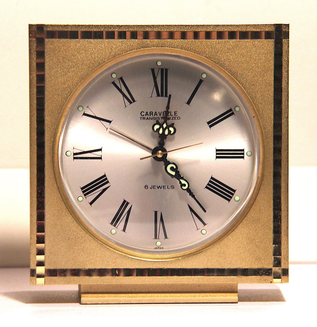 Vintage Rare CARAVELLE Transistorized Alarm Desk Clock Battery Square ...
