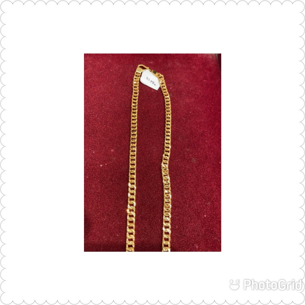 22K Solid Yellow Gold Necklace/gold Rope Chain 20"/ Rope Chain, Figaro ...