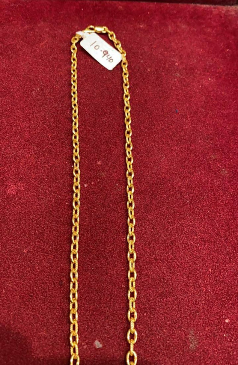 22K Solid Yellow Gold Necklace/gold Rope Chain 20"/ Rope Chain, Figaro ...