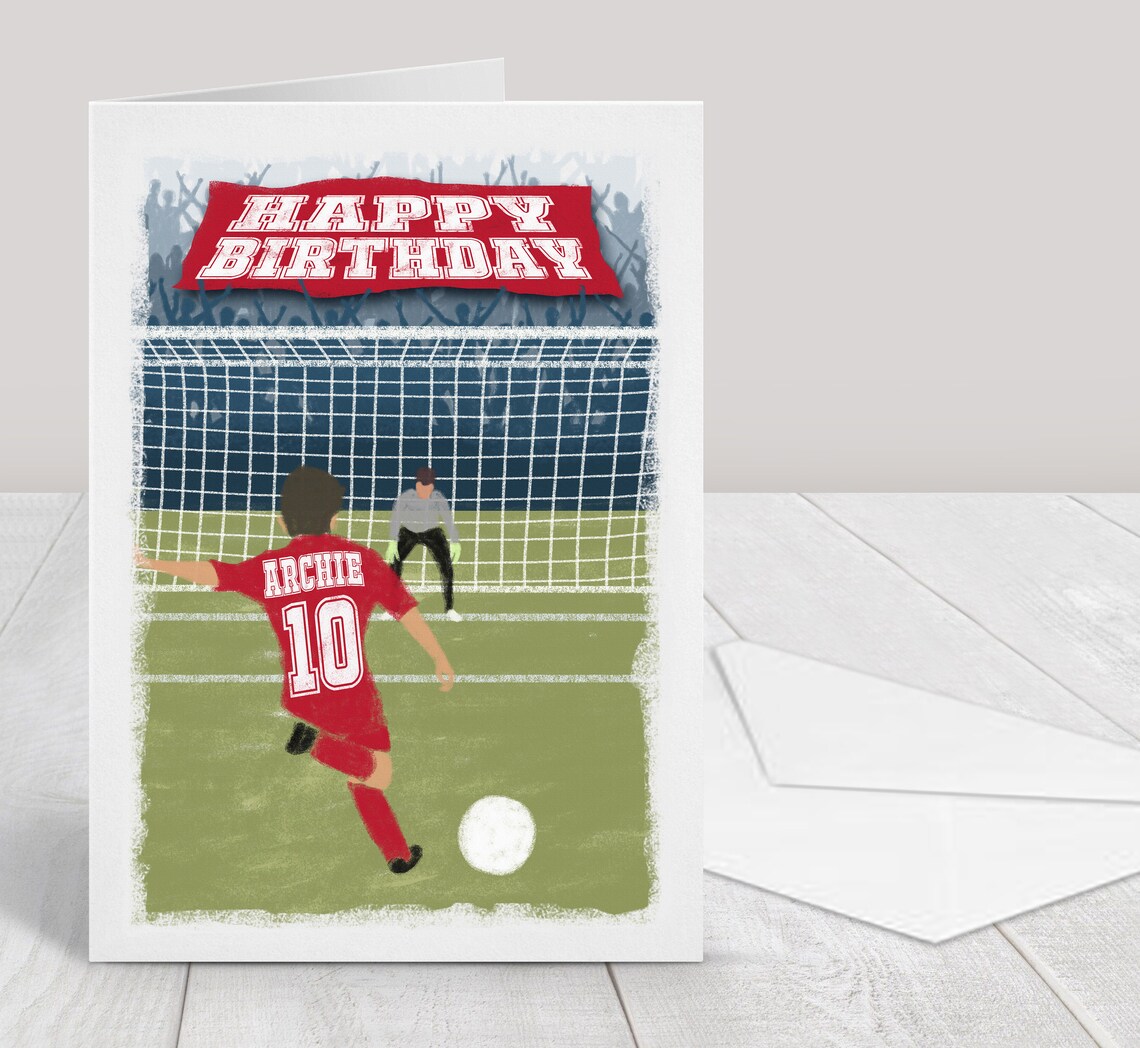 Personalised Birthday Card Football Birthday Card Kids Card - Etsy