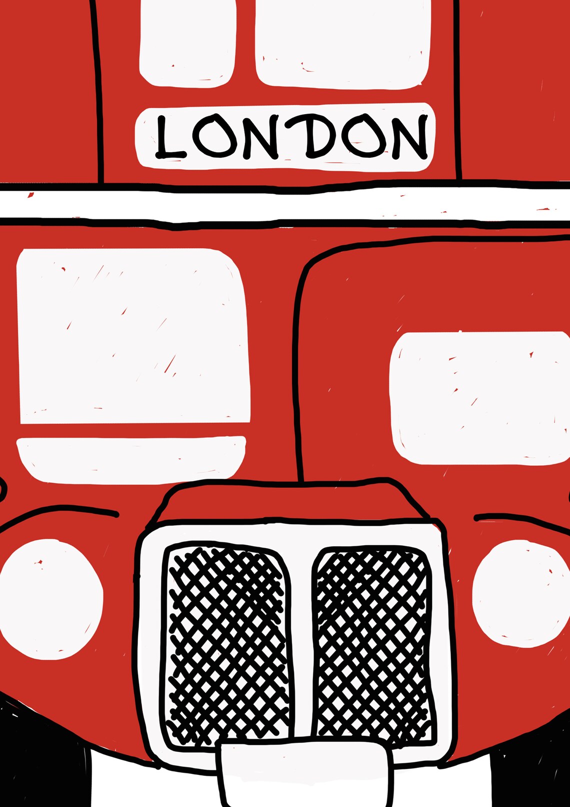 London Bus Illustration, Red Bus Illustration, Childrens Illustration ...