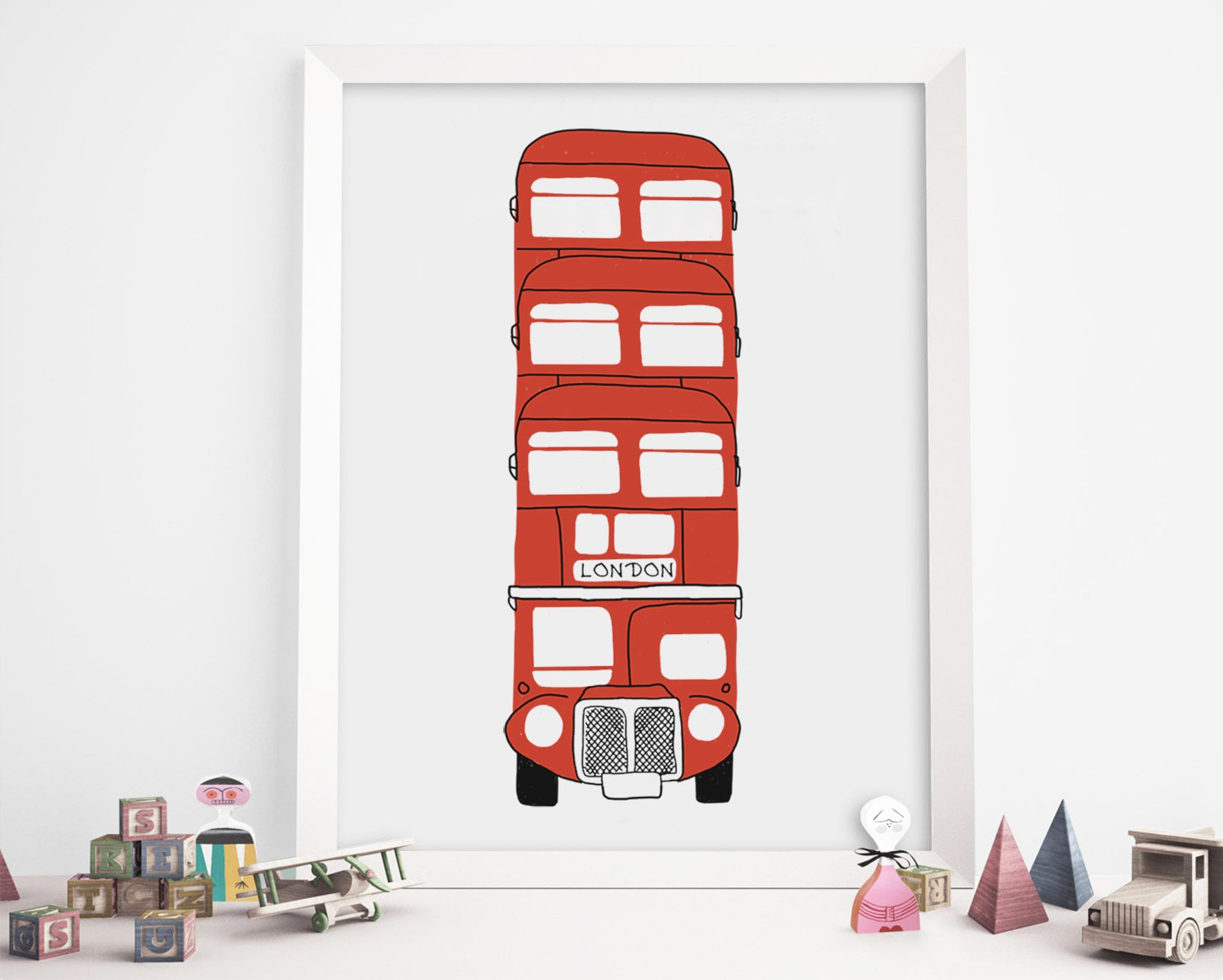 London Bus Illustration, Red Bus Illustration, Childrens Illustration ...