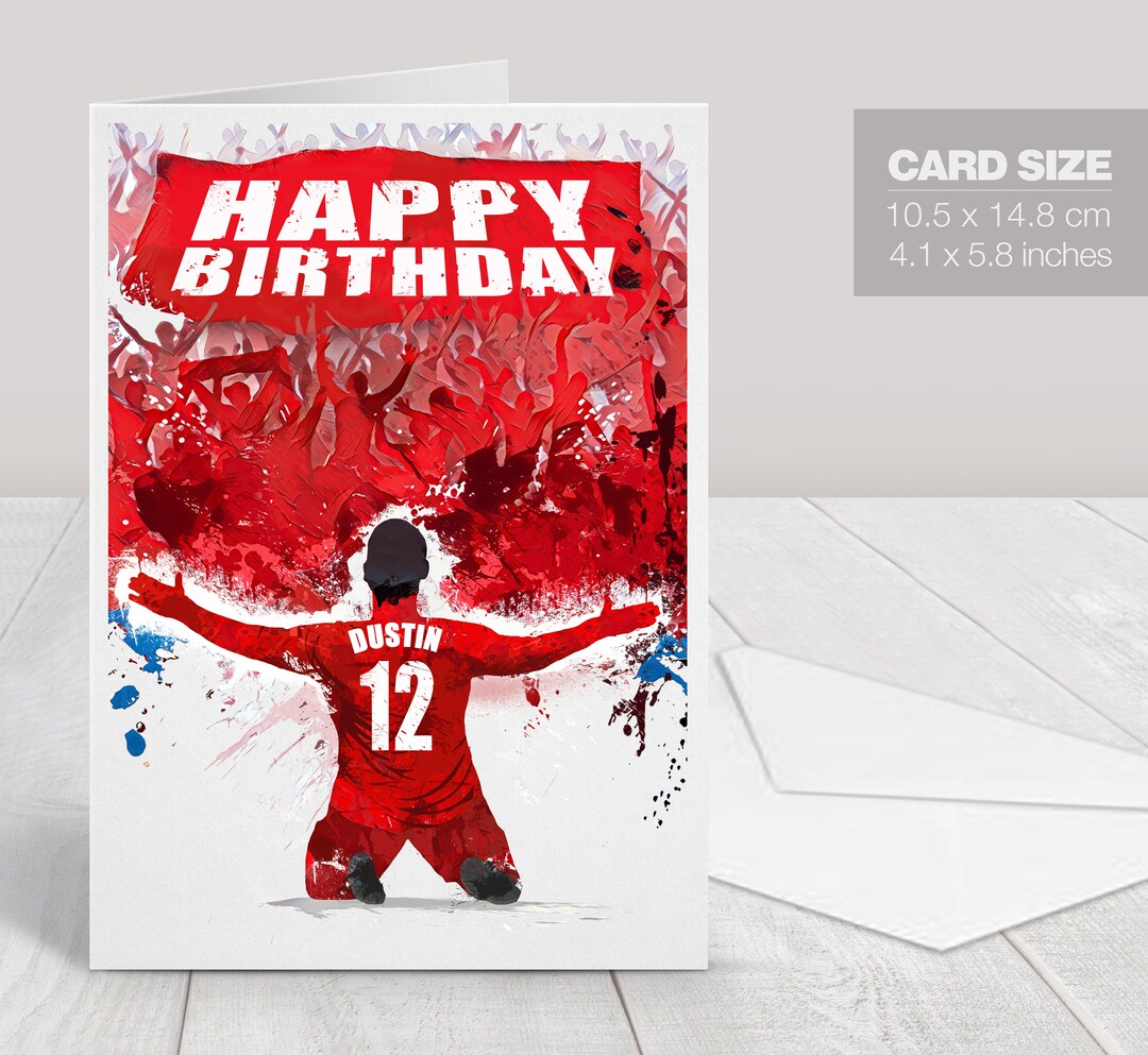 Personalised Birthday Card, Football Birthday Card, Gift Card, Happy ...
