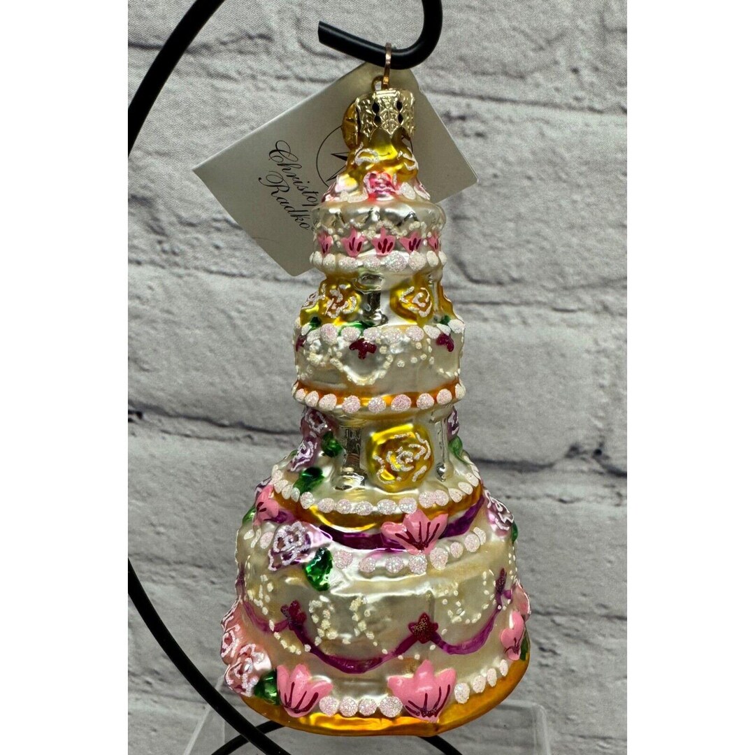 Christopher Radko Buttercream Dream Wedding Cake Christmas Ornament ...