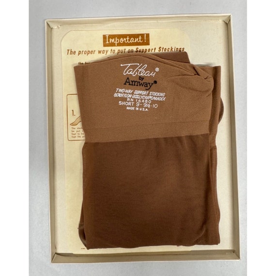 Vtg Amway Tableau Seamless Sheer Support Hose Stockin… - Gem