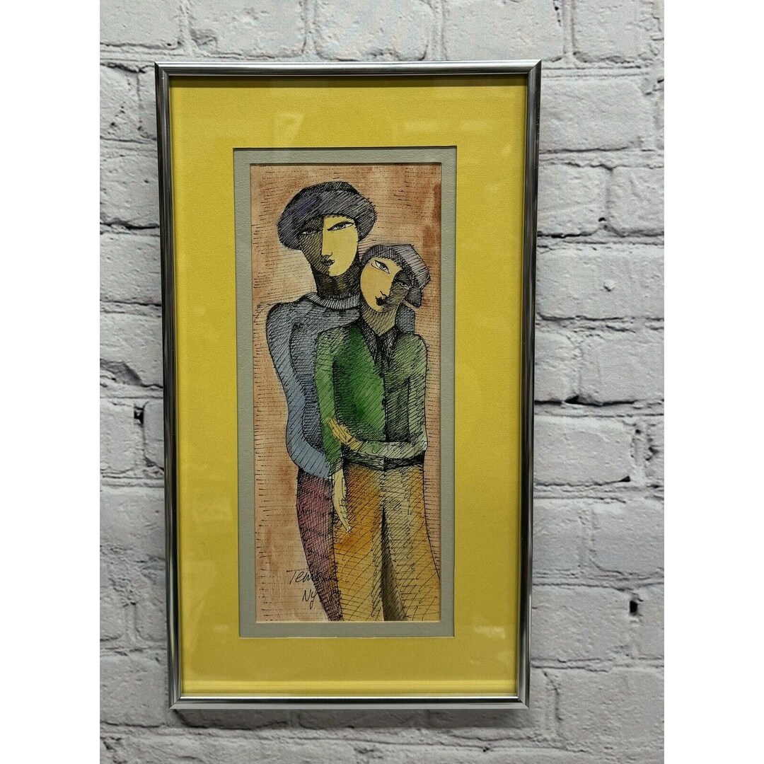 Gunter Temech Pen Ink Watercolor Cubism Expressionism Modern Original ...