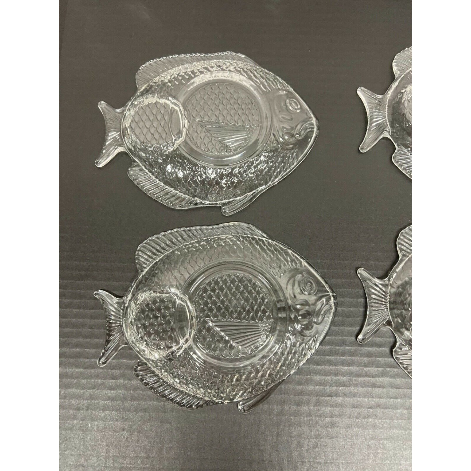 Vtg Shrimp Cocktail Glass Fish Plates Sushi Snack Appetizer - Etsy