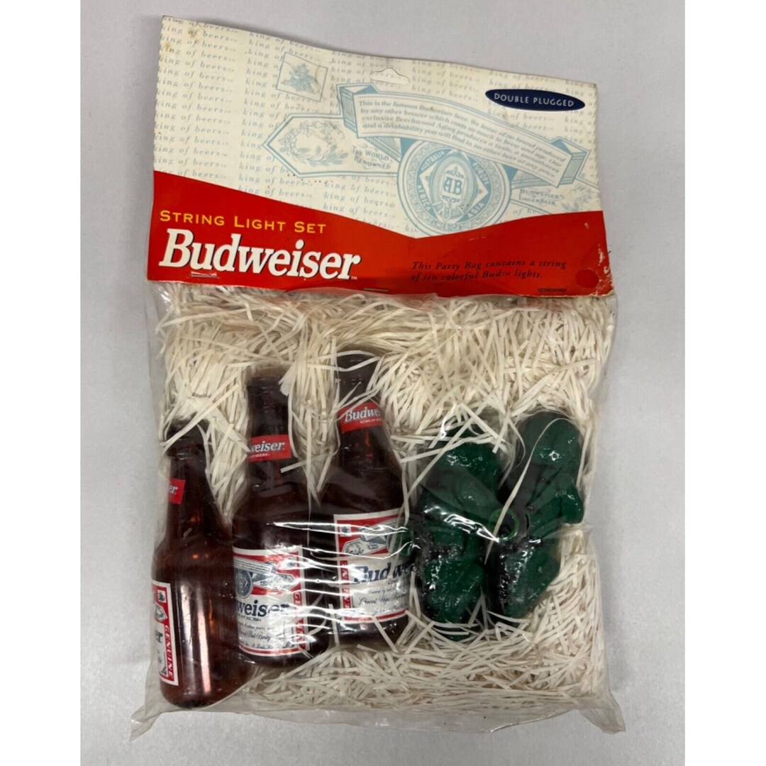 Vintage Budweiser String Light Set Bottles & Lizards 12ft Party Patio ...