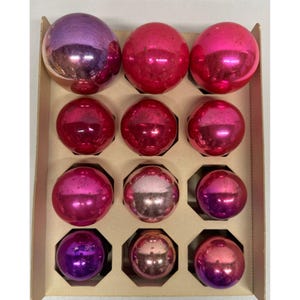 Vtg Shiny Brite Christmas Ornaments Glass Bulbs Pink Purple Mixed Lot ...