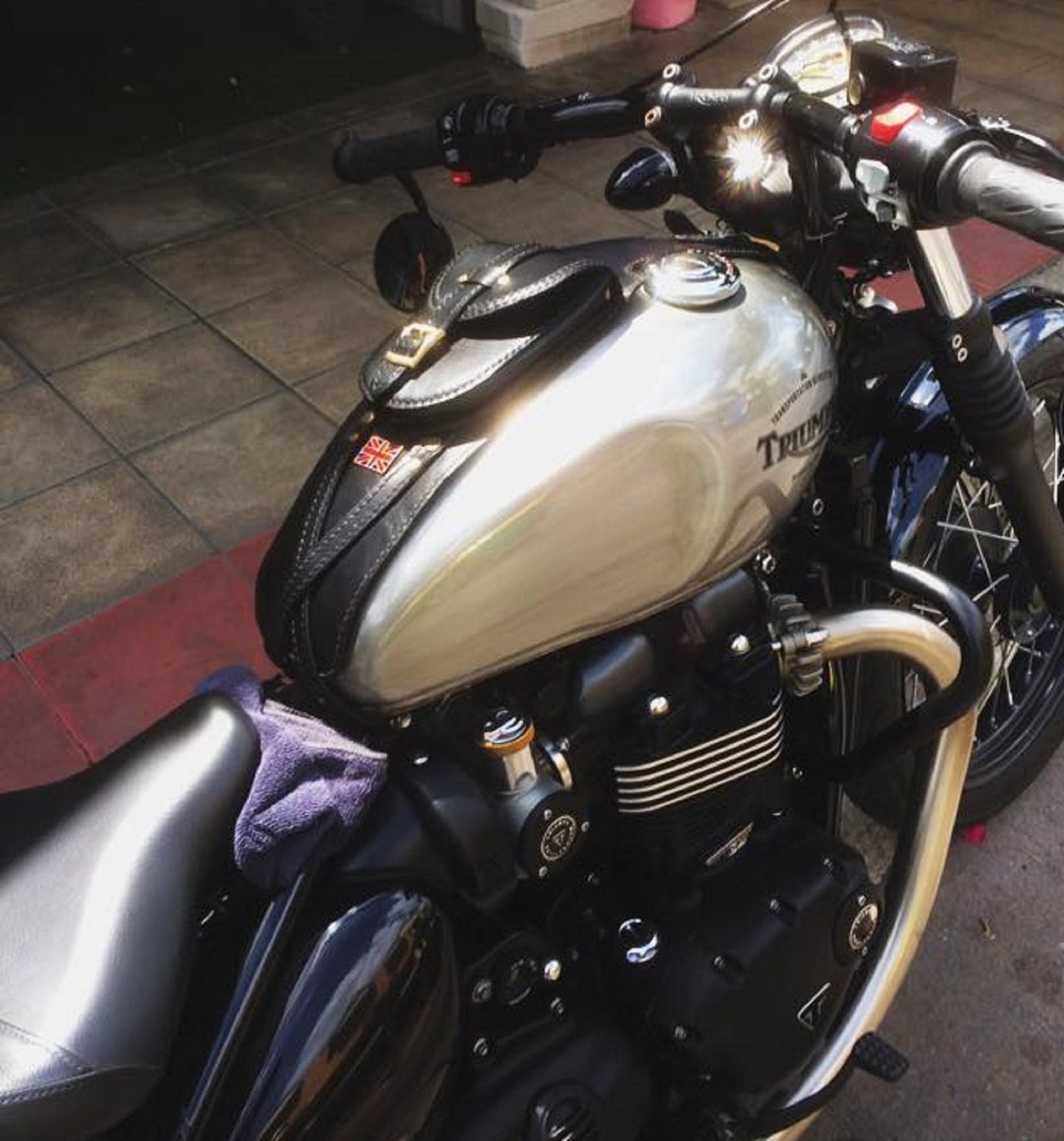 Triumphreal Leatherbag Strap Gas Fuel Tank,for Triumph Bobber,speed ...