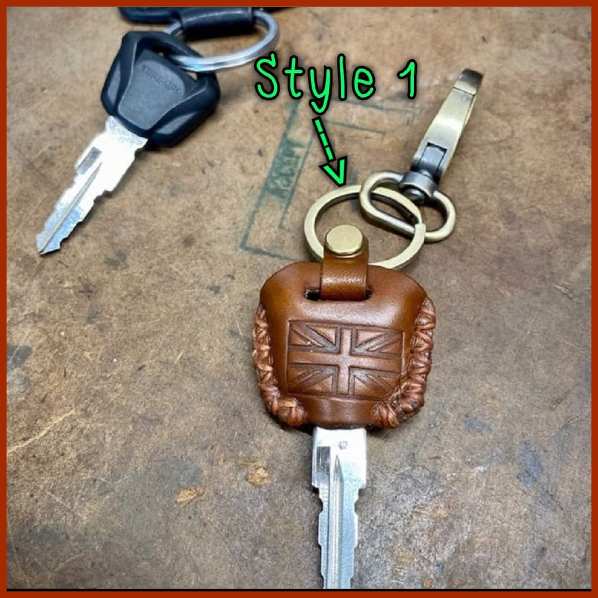 Triumph real Leather Key Packet Case Keychain Key Ring Key - Etsy Israel